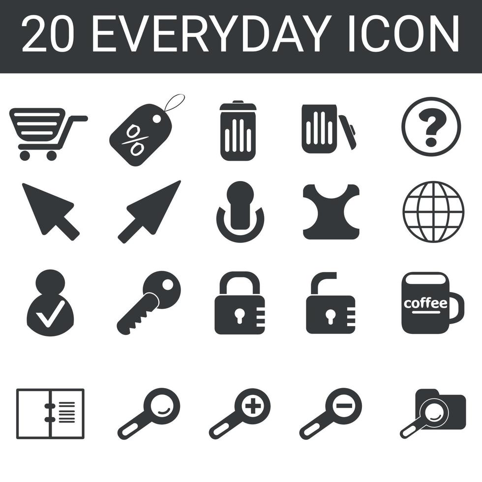 collection of frequently used essential icons. Suitable for design ...