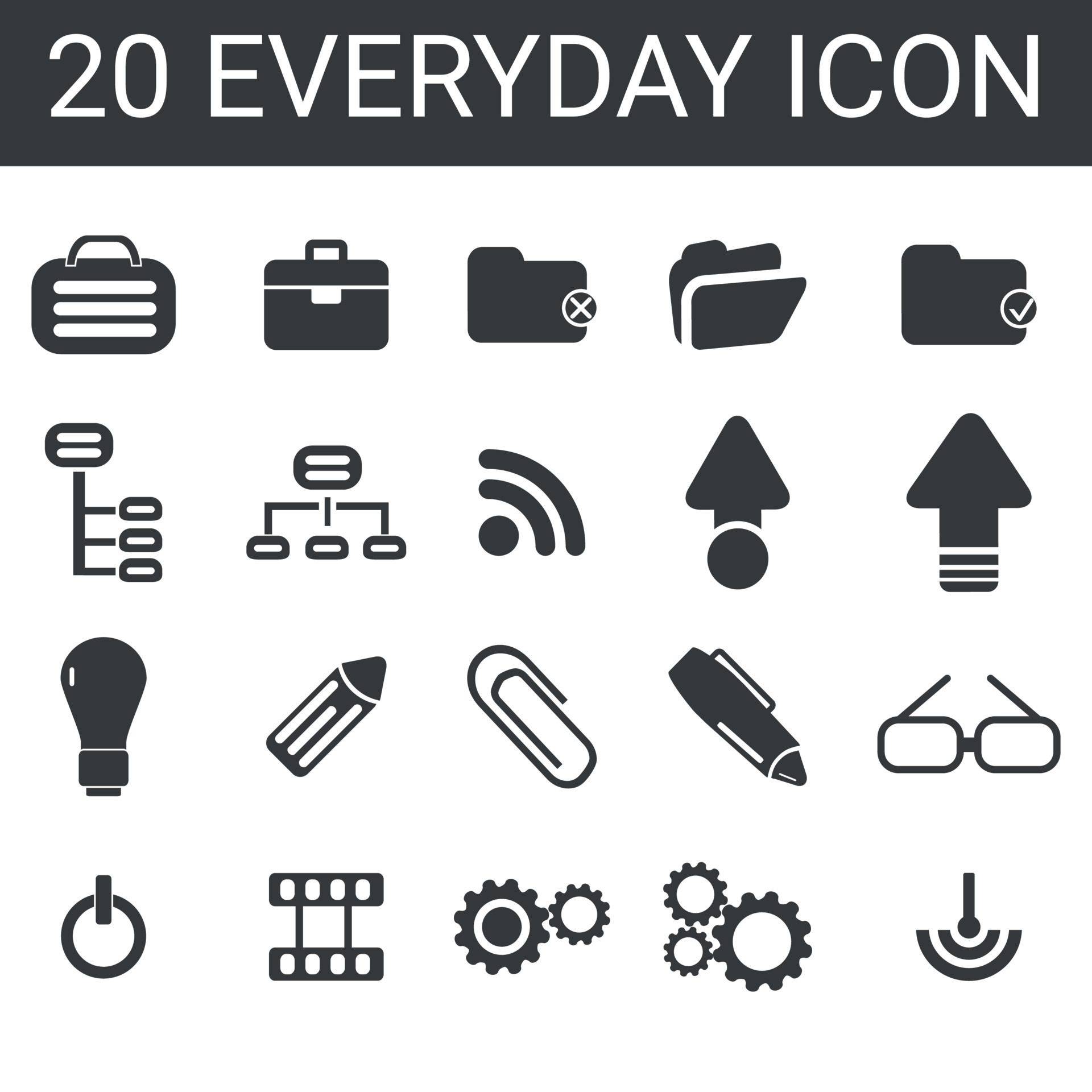 Collection Of Frequently Used Essential Icons Suitable For Design
