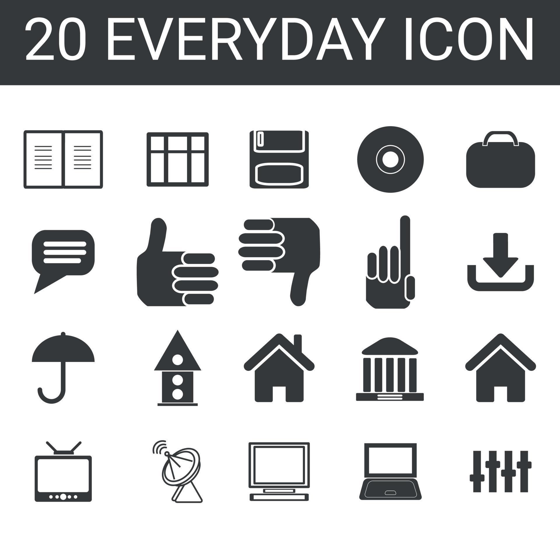 collection of frequently used essential icons. Suitable for design ...