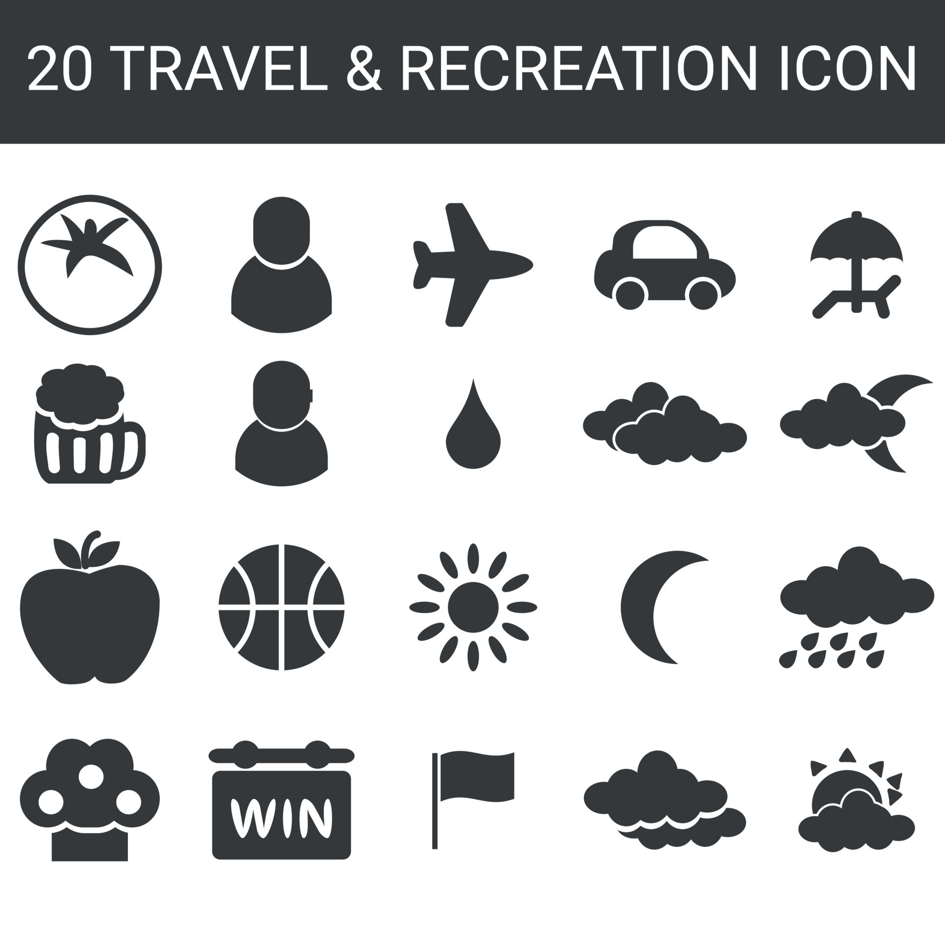 collection of frequently used essential icons. Suitable for design ...