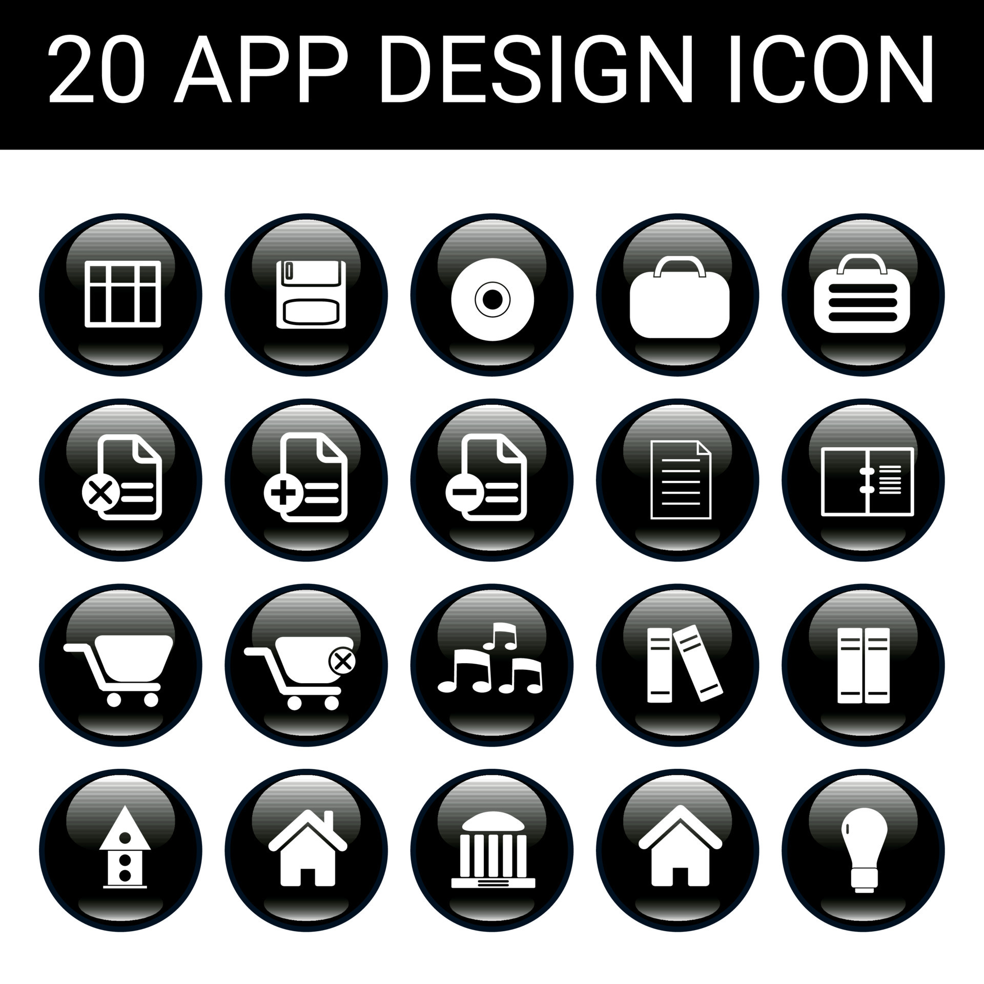 Collection Of Frequently Used Essential Icons Suitable For Design