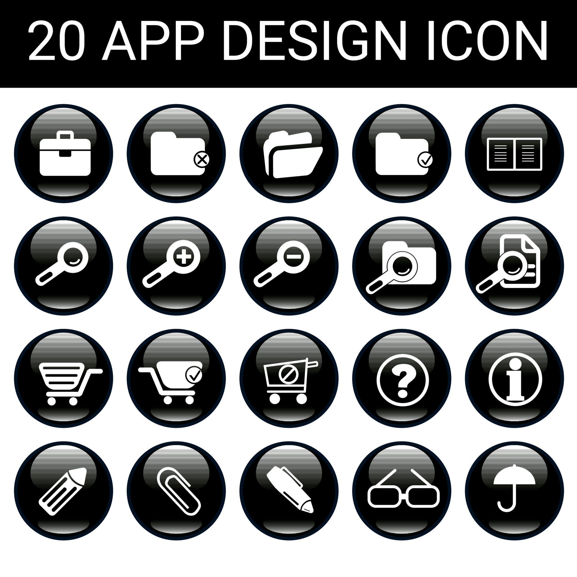 Collection Of Frequently Used Essential Icons Suitable For Design