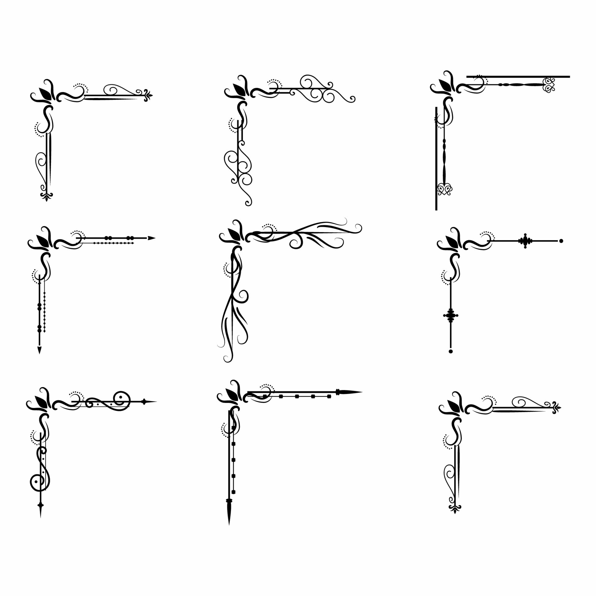 Vintage Ornate Seamless Border Vector Set Concept Pattern In Traditional Style Curls And