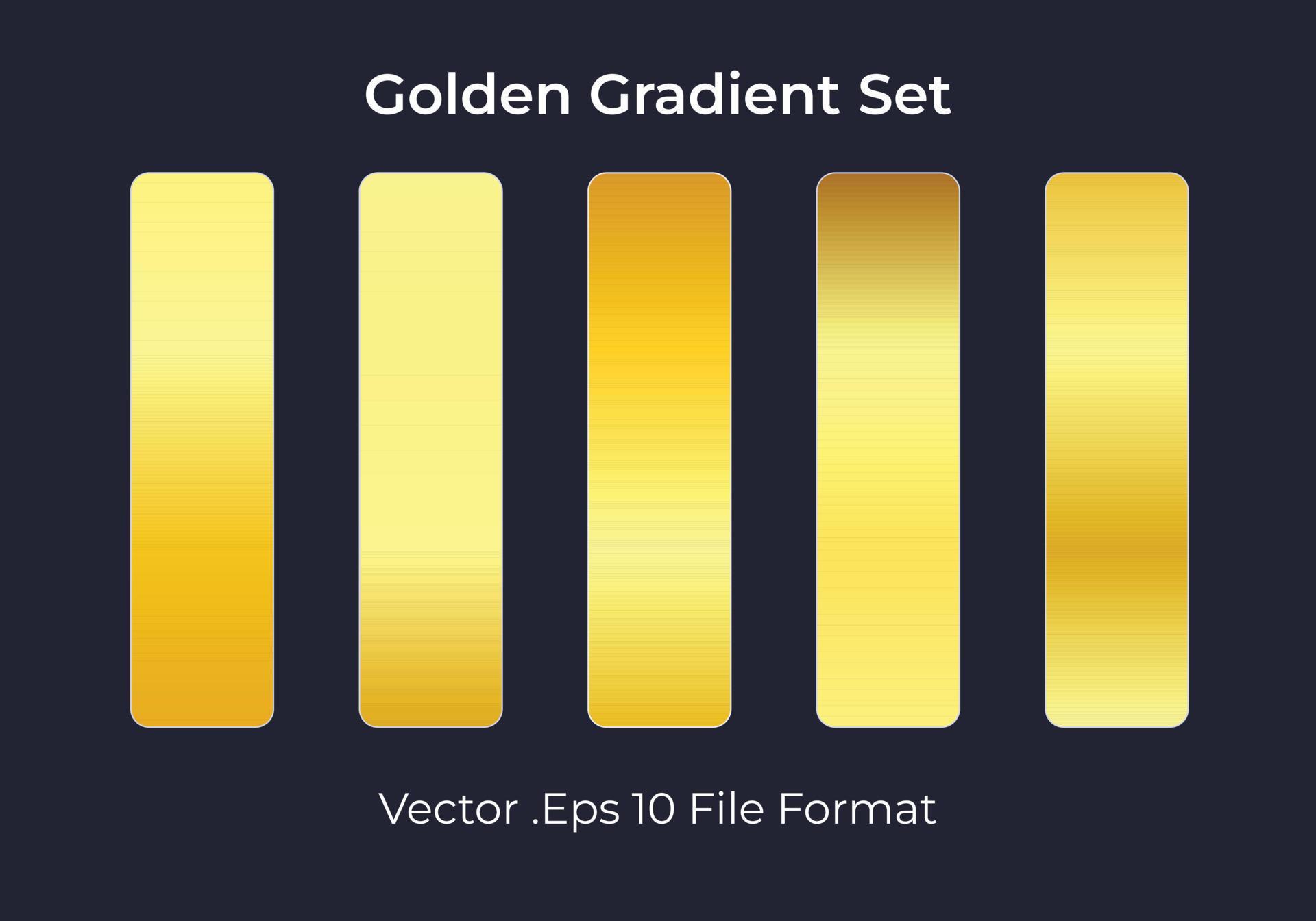 Golden Gradient Set Colors, 5 different gold gradient for your art ...