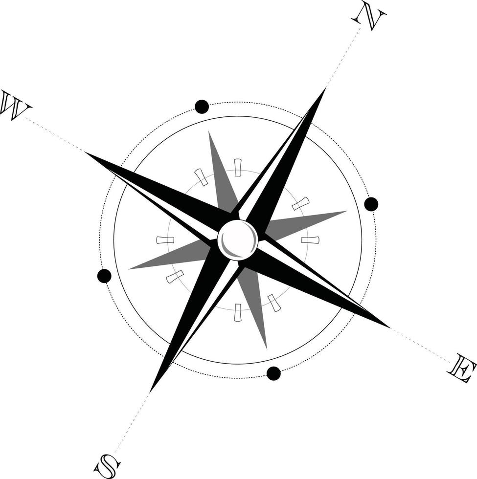 Compass Rose Icon In Flat Style On White Isolated Black 21743782 Vector Art At Vecteezy