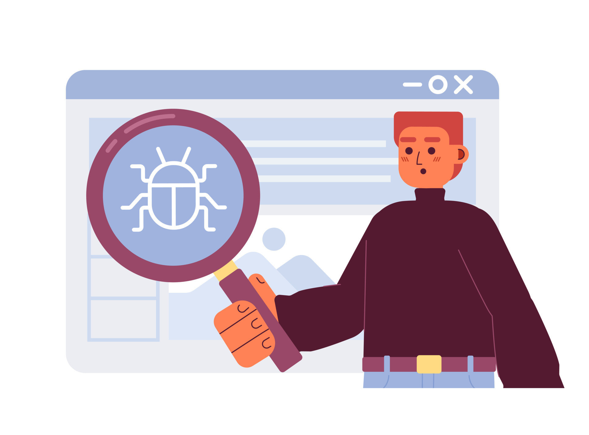 Debugging Web Application Flat Concept Vector Spot Illustration
