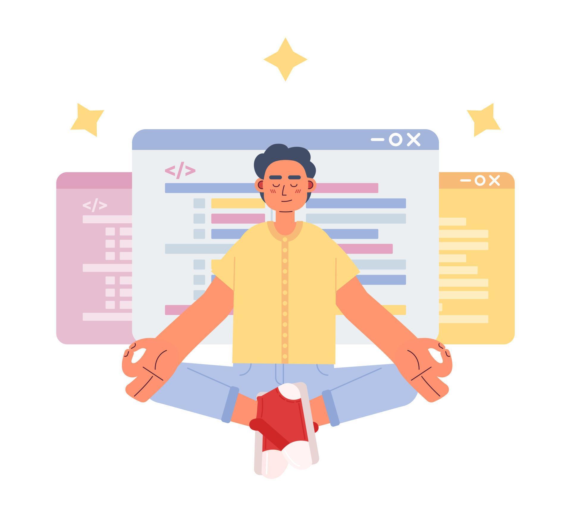 Become programmer expert flat concept vector spot illustration ...