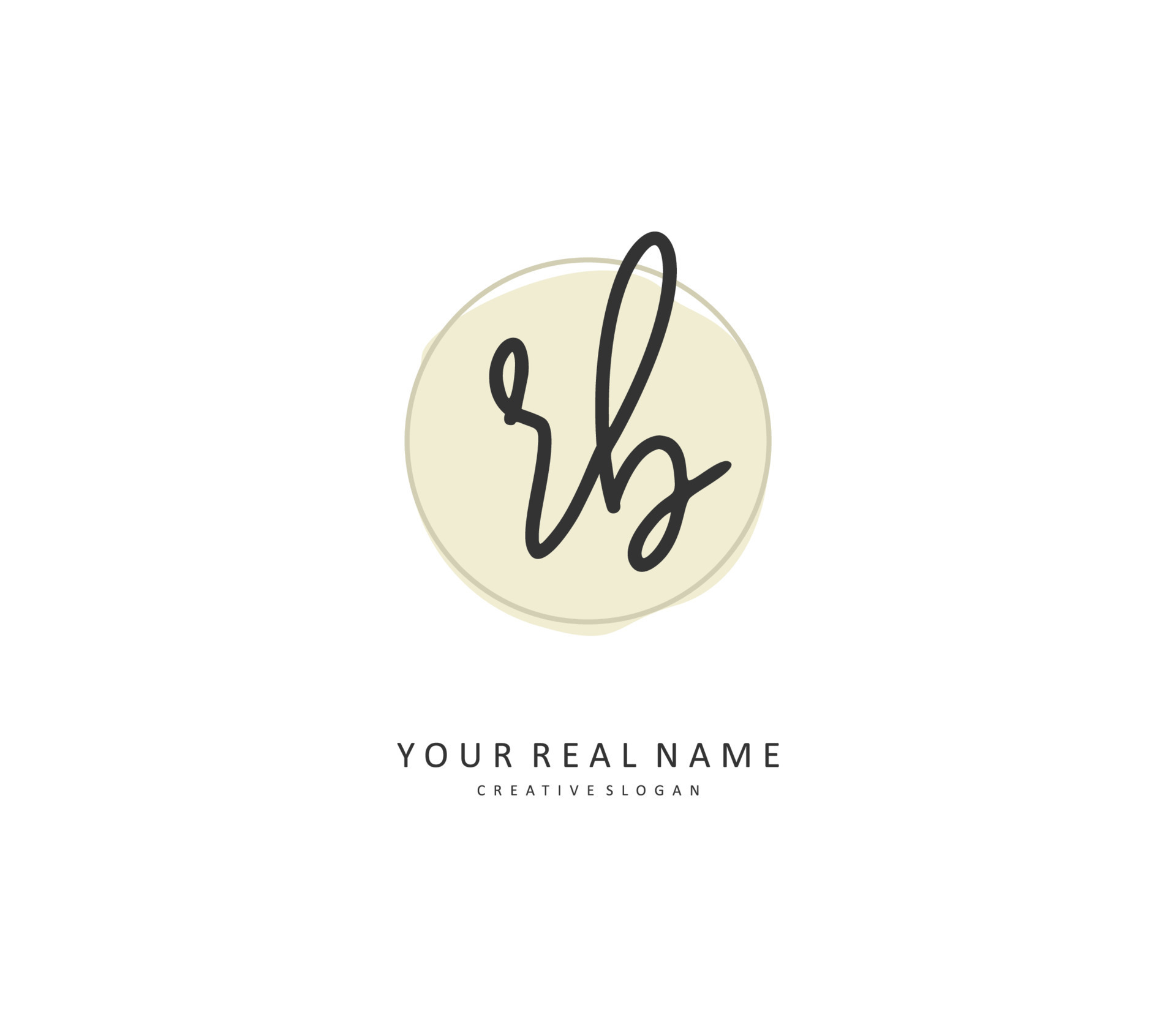 R B RB Initial letter handwriting and signature logo. A concept handwriting initial logo with ...