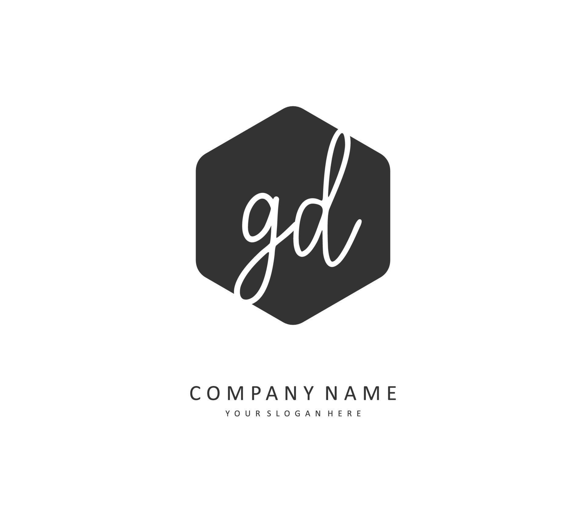 GD Initial letter handwriting and signature logo. A concept handwriting initial logo with ...