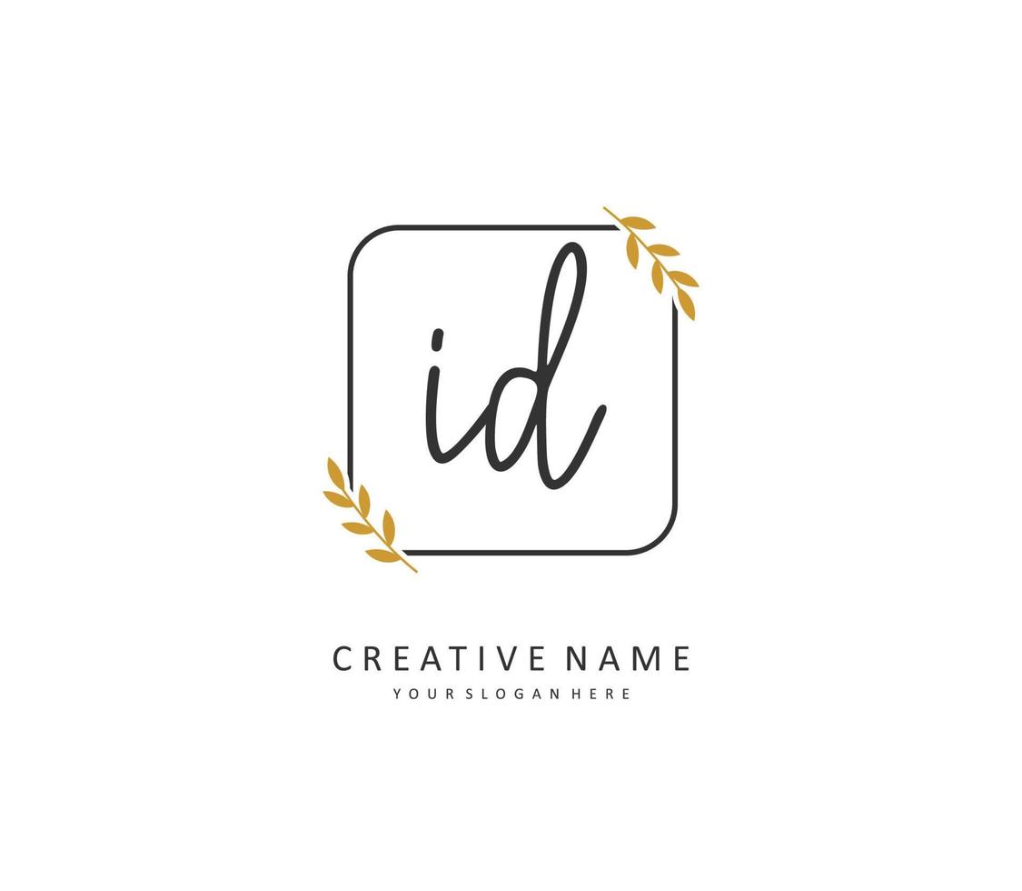 ID Initial letter handwriting and signature logo. A concept handwriting ...