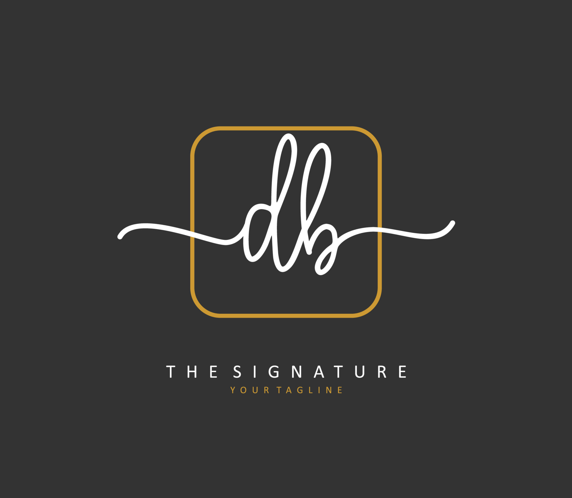 D B DB Initial letter handwriting and signature logo. A concept handwriting initial logo with ...
