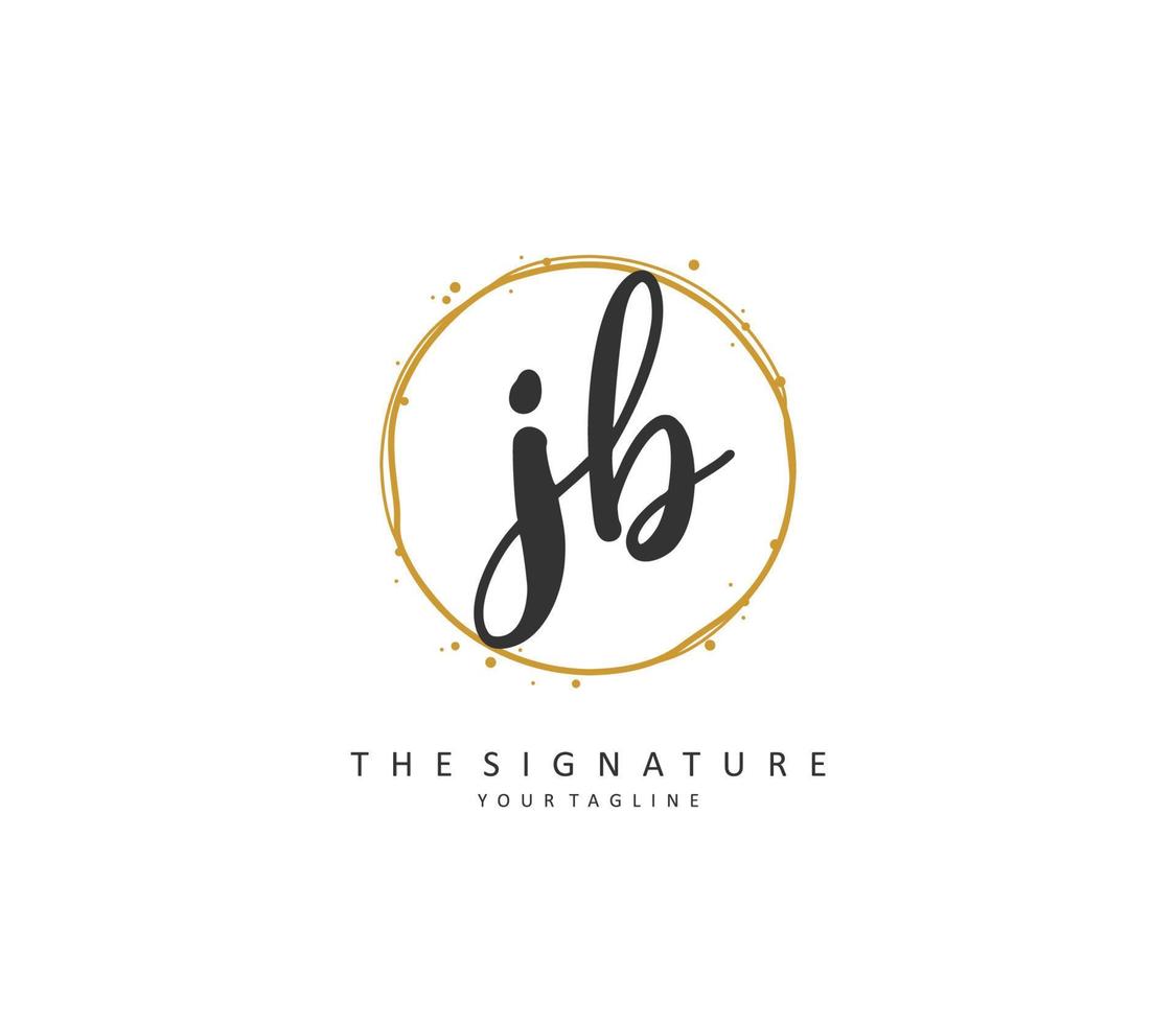 J B JB Initial letter handwriting and signature logo. A concept ...