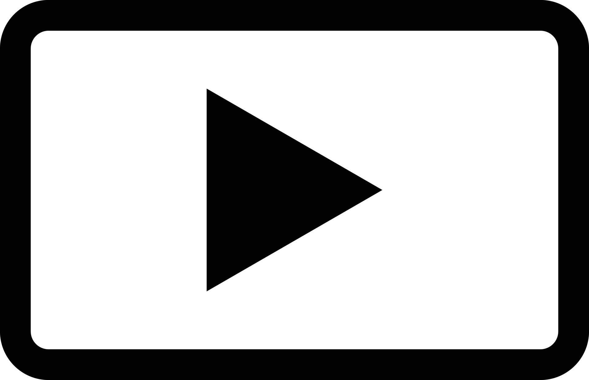Video player button . Rectangular play button icon vector 21745849 ...