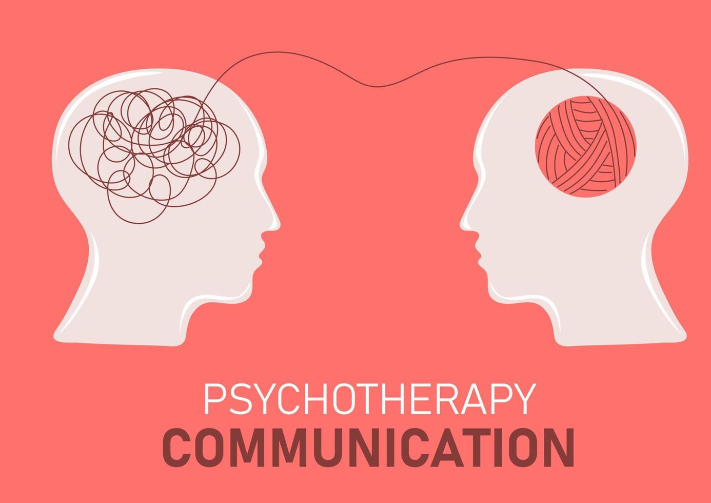 Two human heads silhouette with brain mental health psycho therapy ... Two human heads silhouette with brain mental health psycho therapy ...