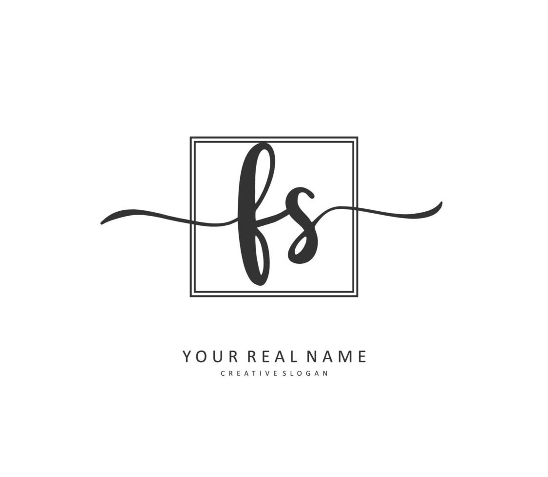 F S Fs Initial Letter Handwriting And Signature Logo A Concept Handwriting Initial Logo With