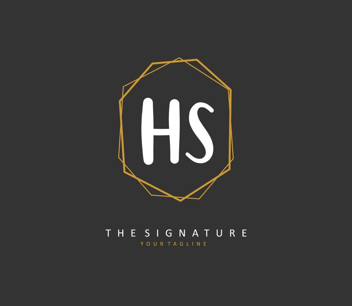 H S HS Initial letter handwriting and signature logo. A concept ... H S HS Initial letter handwriting and signature logo. A concept ...