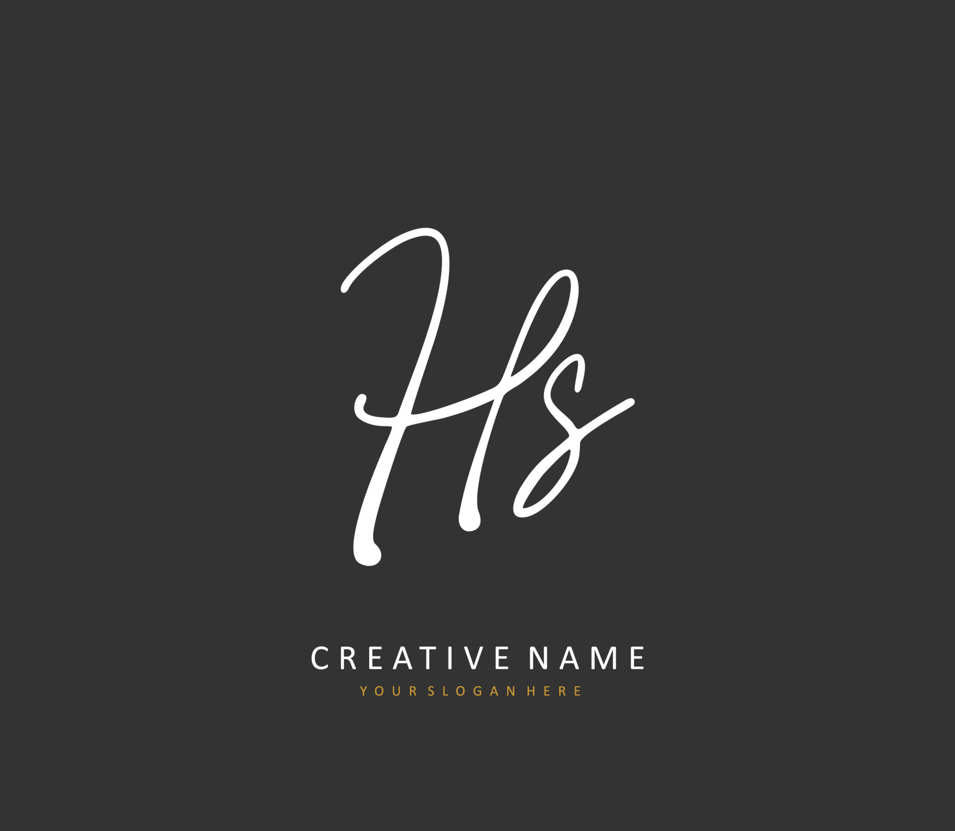 H S HS Initial letter handwriting and signature logo. A concept ... H S HS Initial letter handwriting and signature logo. A concept ...