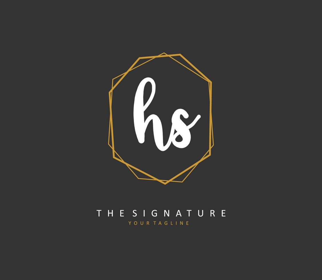H S HS Initial letter handwriting and signature logo. A concept ... H S HS Initial letter handwriting and signature logo. A concept ...