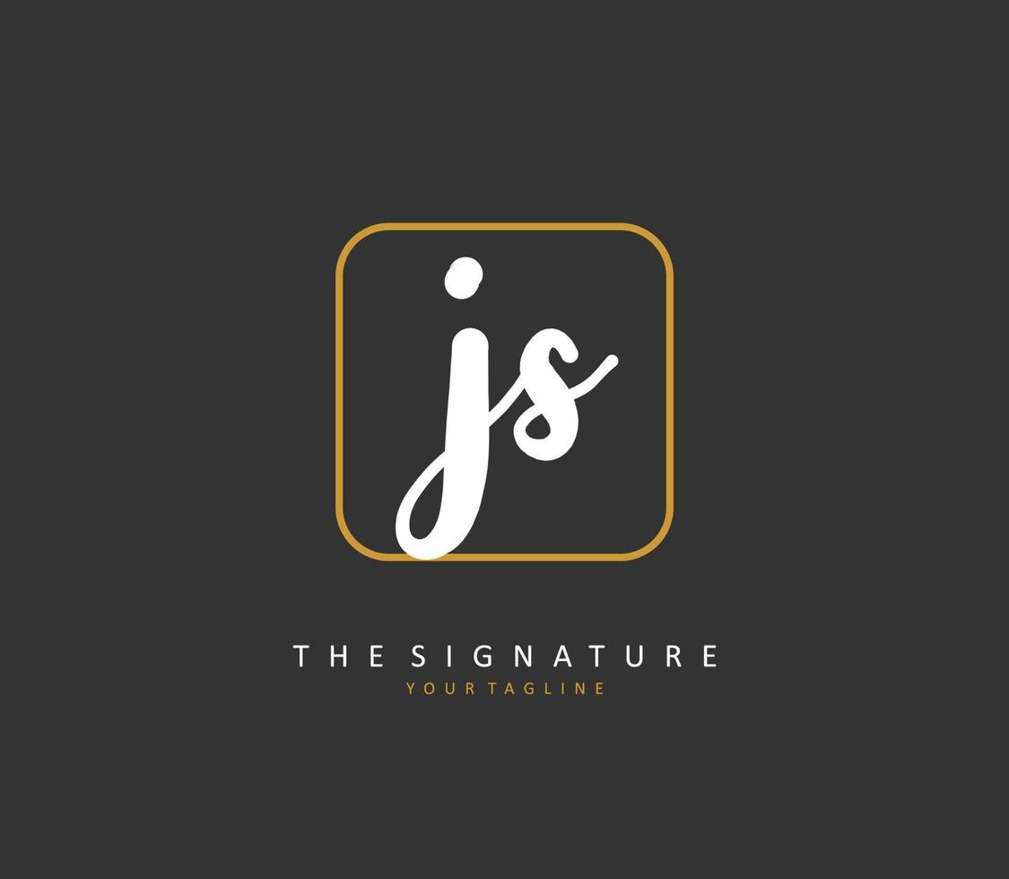 J S JS Initial letter handwriting and signature logo. A concept ...