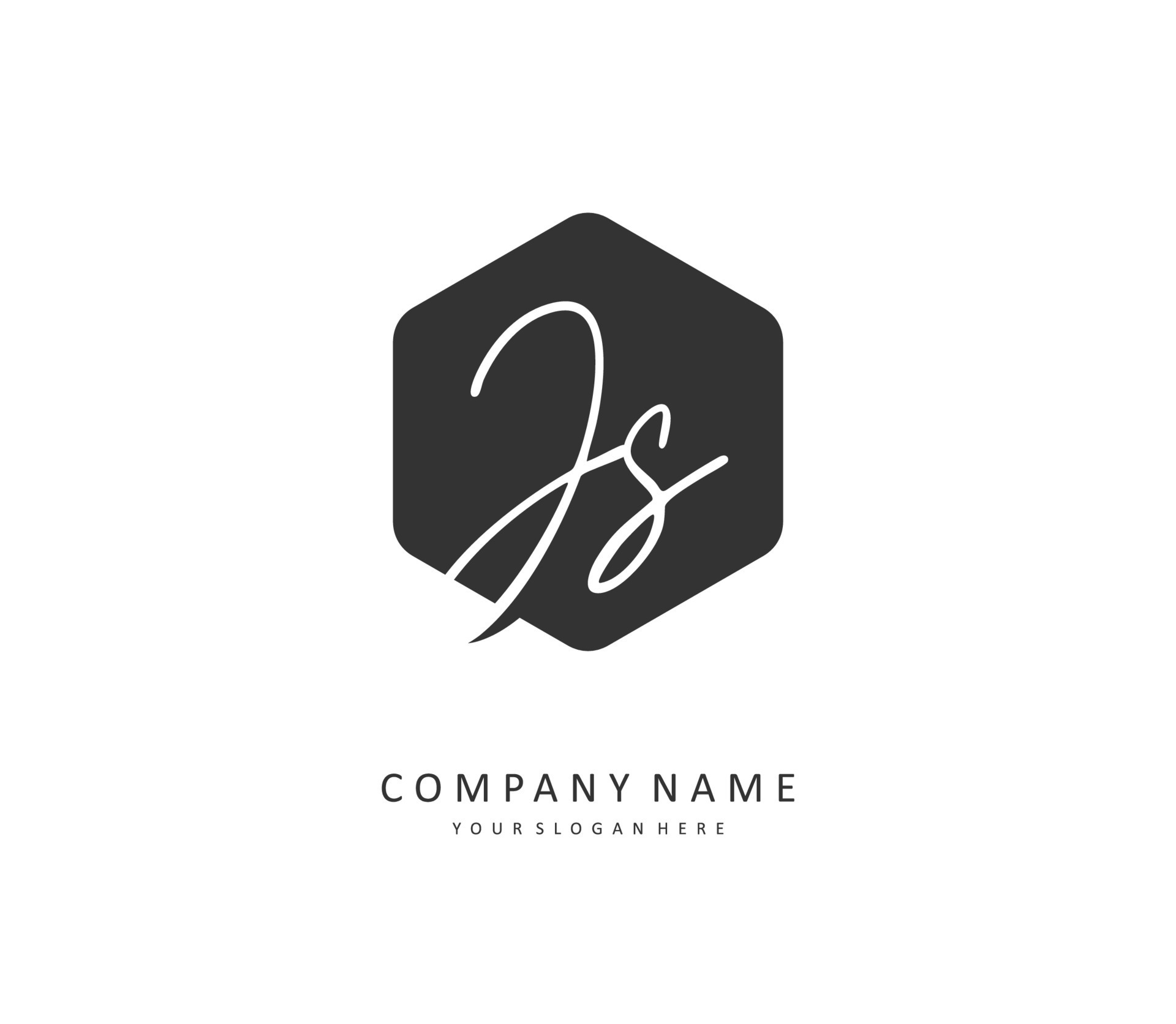 J S JS Initial letter handwriting and signature logo. A concept ...