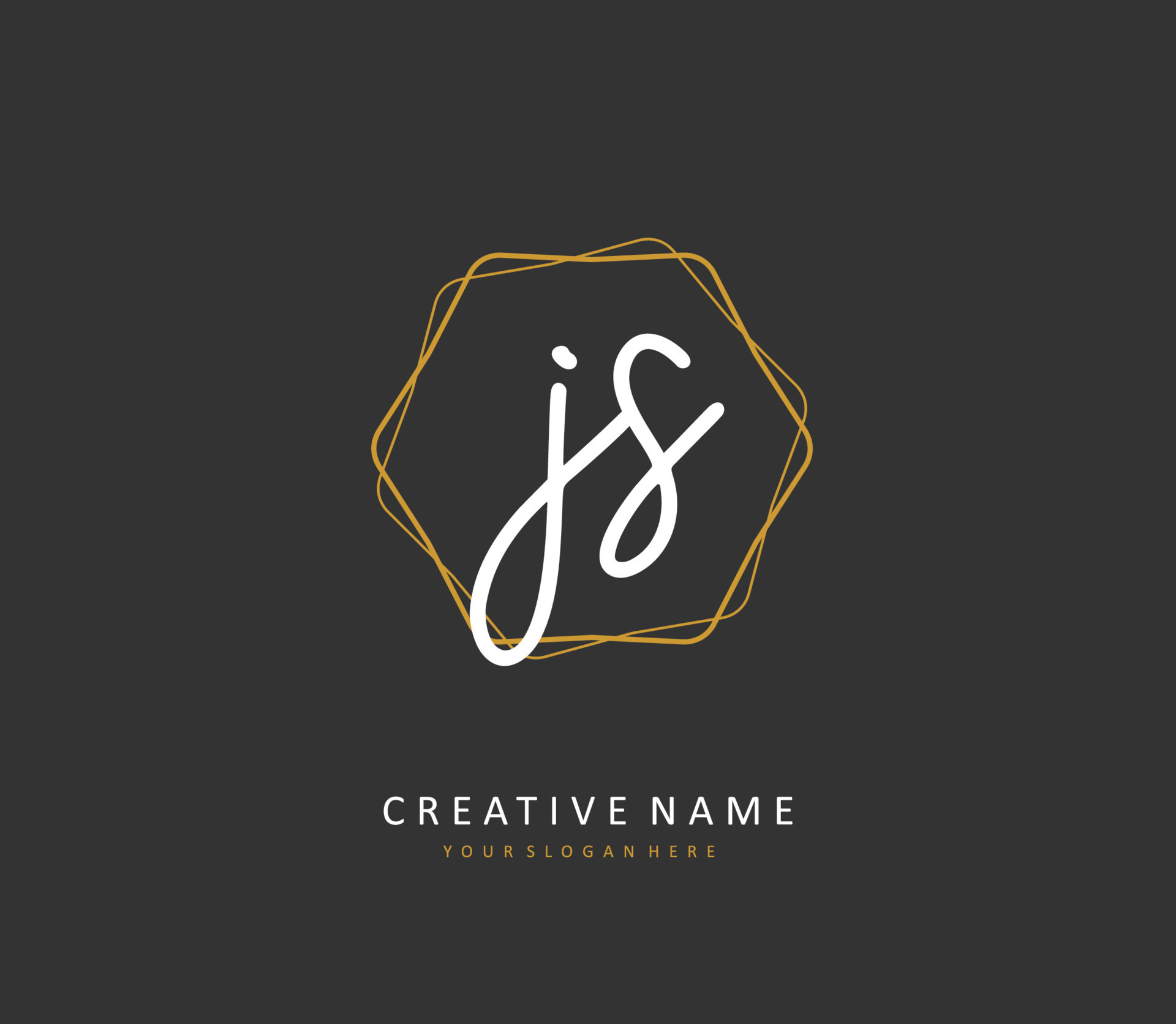 J S JS Initial letter handwriting and signature logo. A concept ...