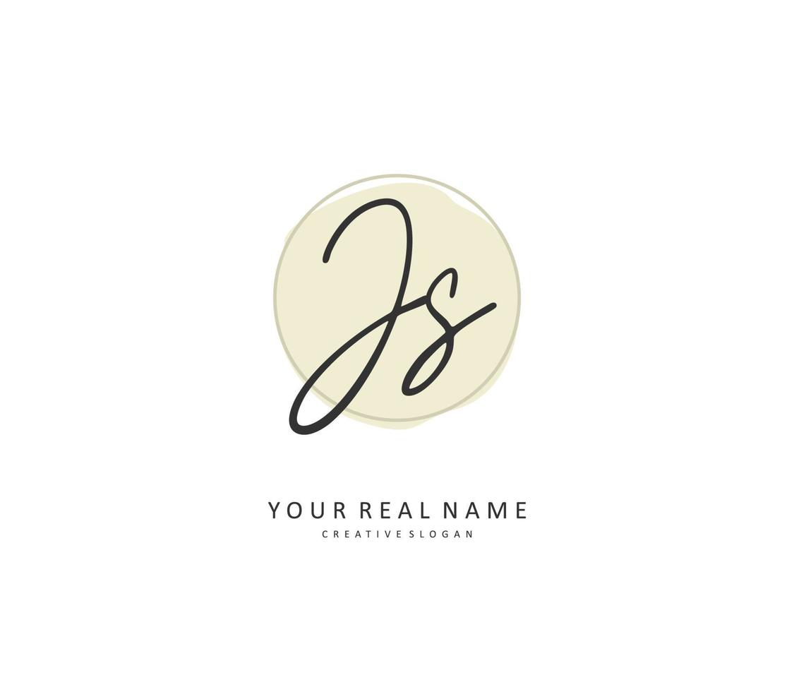 J S JS Initial letter handwriting and signature logo. A concept ...