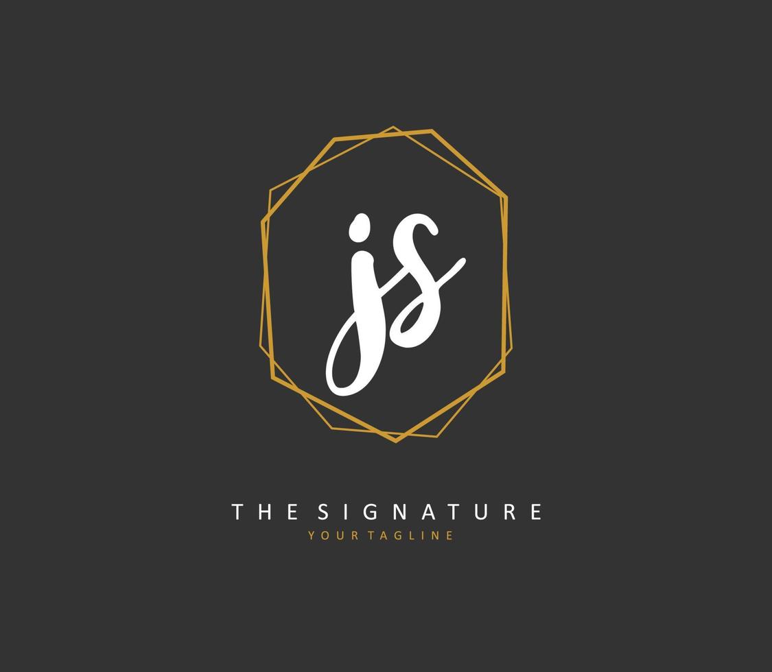 J S JS Initial letter handwriting and signature logo. A concept ...