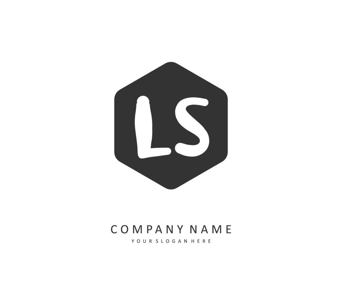 L S LS Initial letter handwriting and signature logo. A concept handwriting initial logo with ...