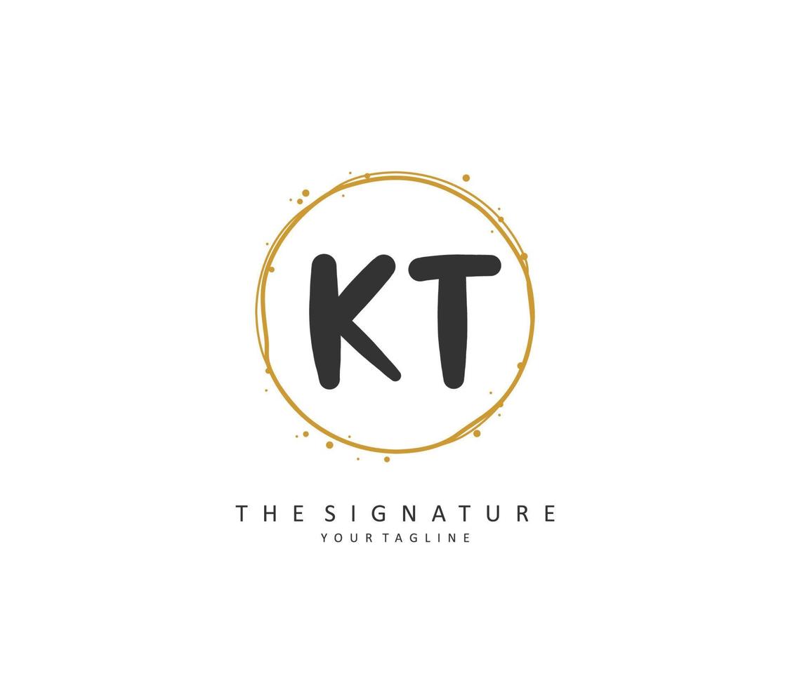 K T Kt Inicial Letra Escritura Y Firma Logo Un Concepto Escritura Inicial Logo Con Modelo