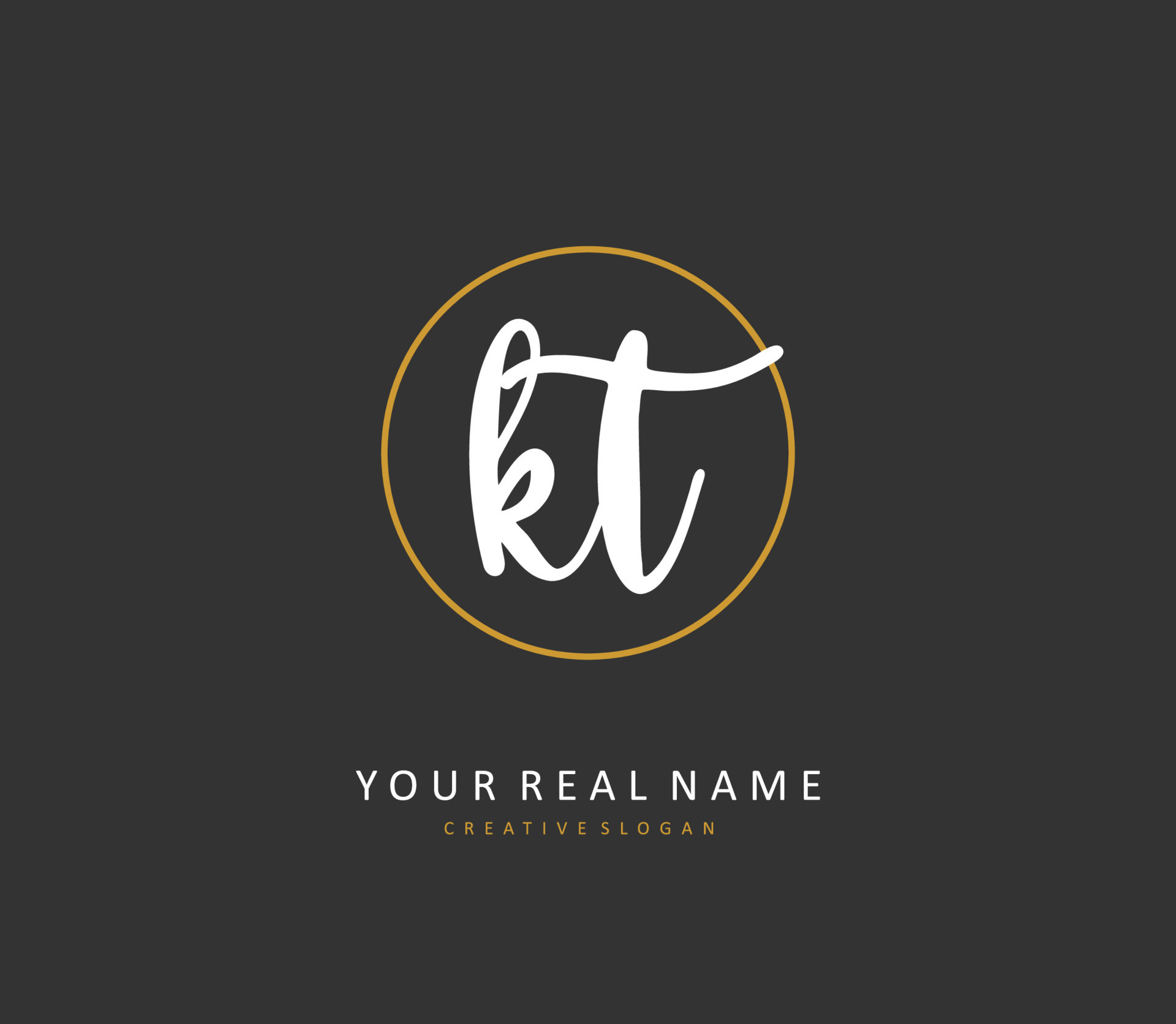 K T Kt Initial Letter Handwriting And Signature Logo A Concept
