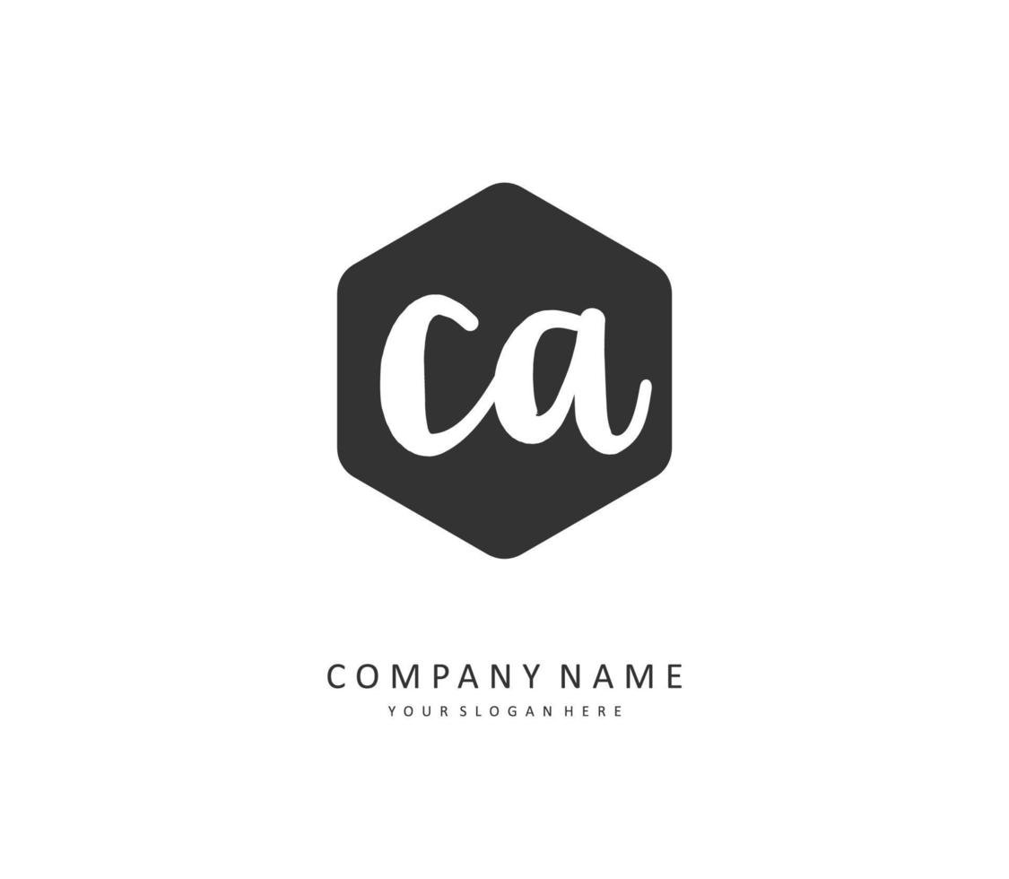 C A CA Initial letter handwriting and signature logo. A concept ...
