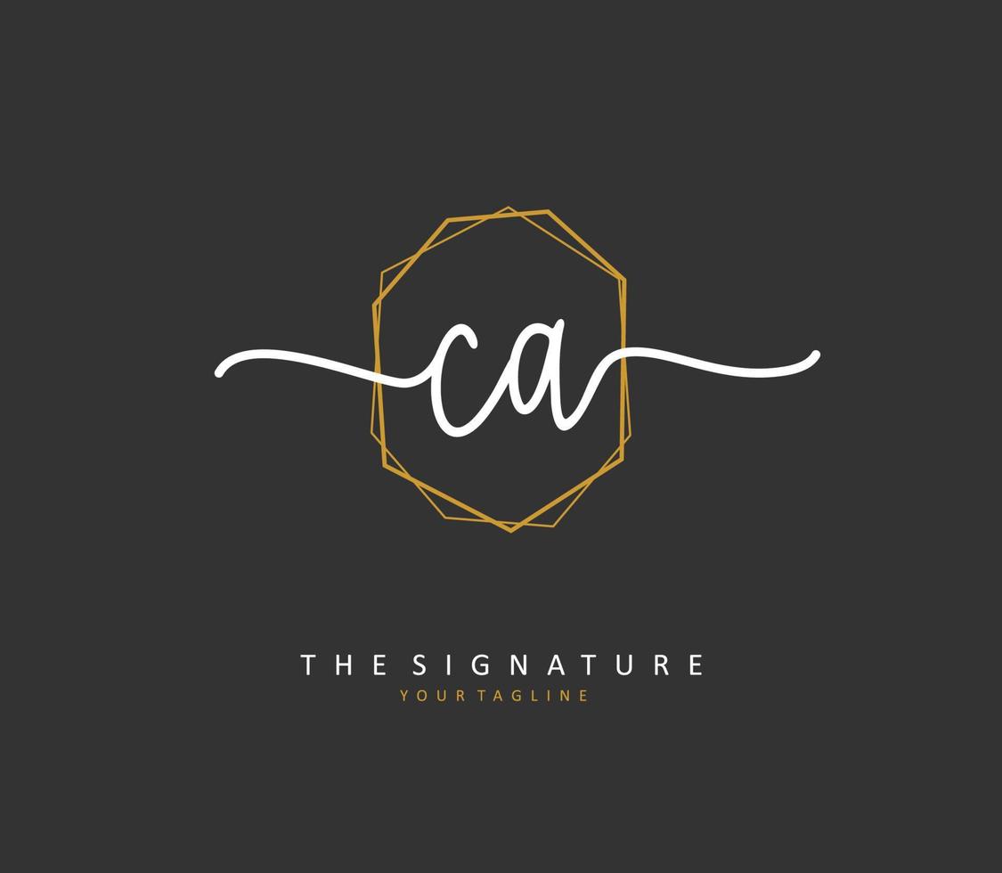 C A CA Initial letter handwriting and signature logo. A concept ...