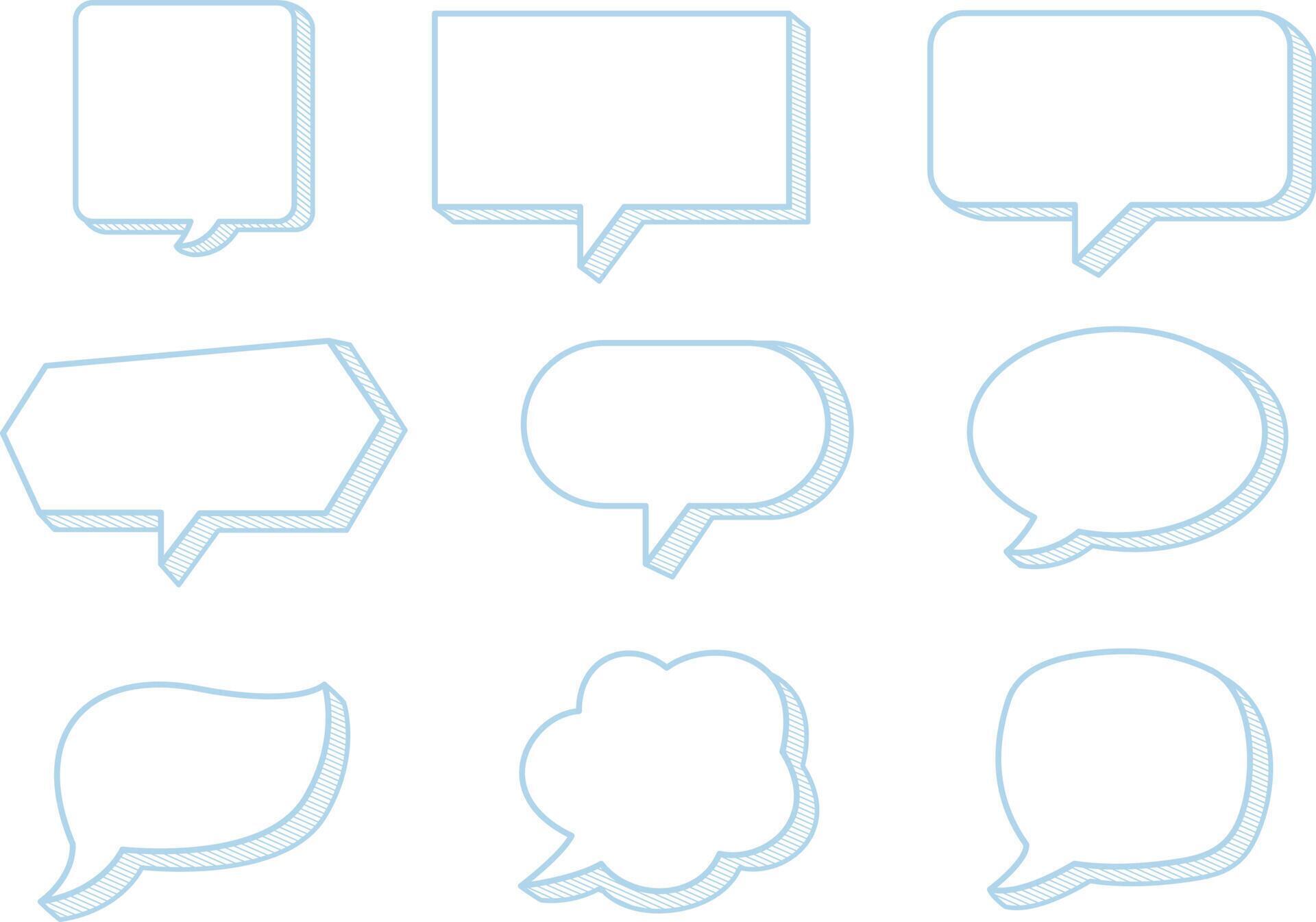 Speech Bubble. set of text bubbles. blank template. vector cloud shapes ...