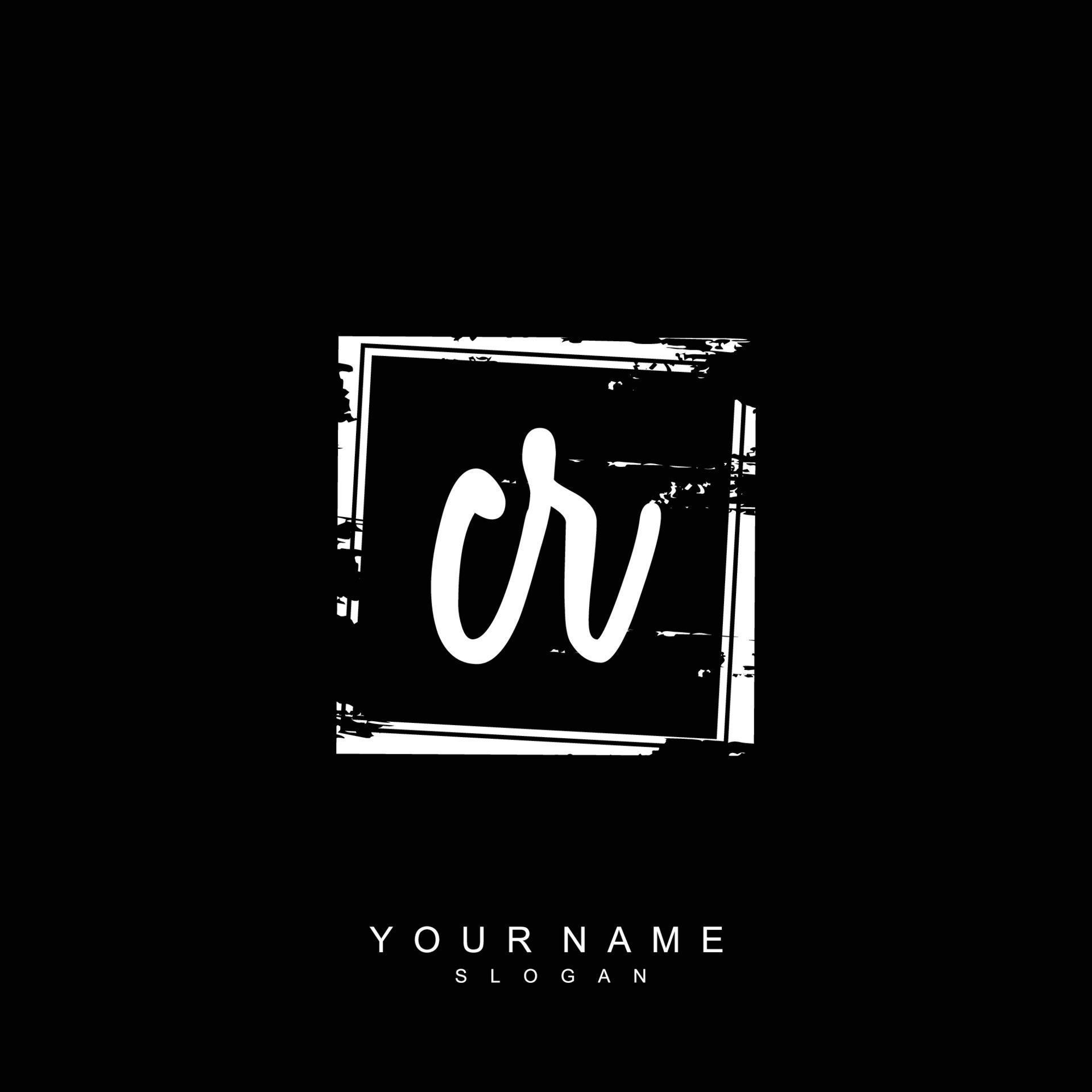 Initial CR Monogram with Grunge Template Design 21751271 Vector Art at Vecteezy