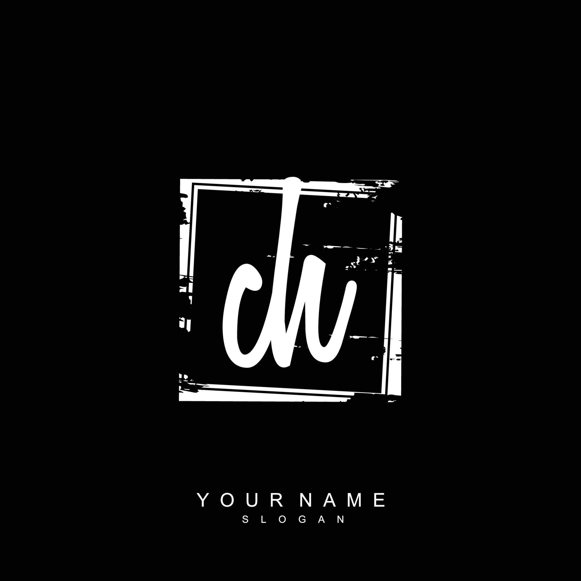 Initial Ch Monogram With Grunge Template Design 21751286 Vector Art At Vecteezy
