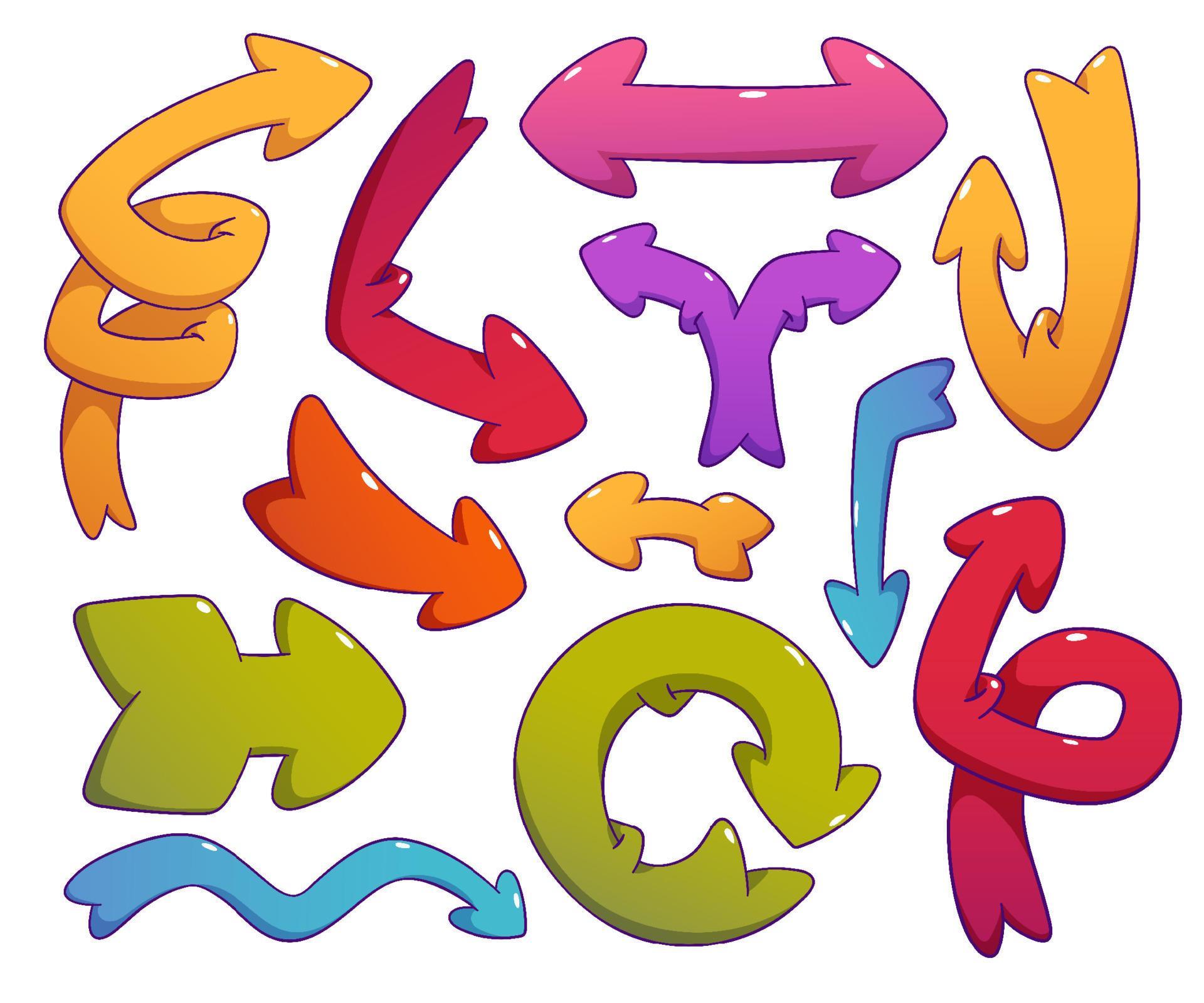 Set of quirky arrows isolated on background 21756966 Vector Art at Vecteezy