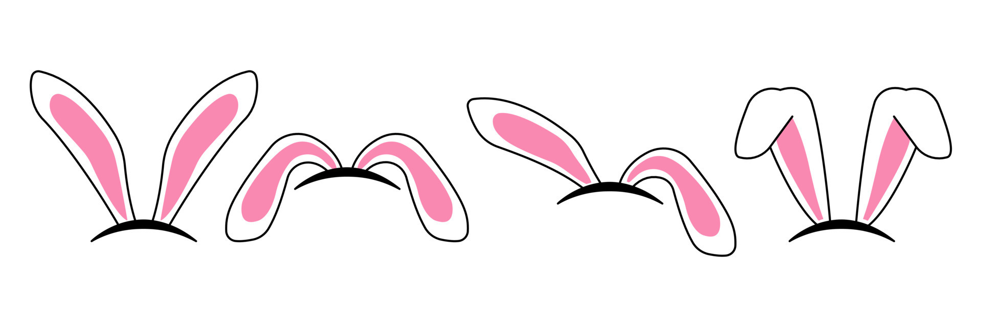 Face Set Of A Cute White Rabbit Kawaii Bunny Ear Emoji Or Bunny Emoticon Symbol Of A Rabbit