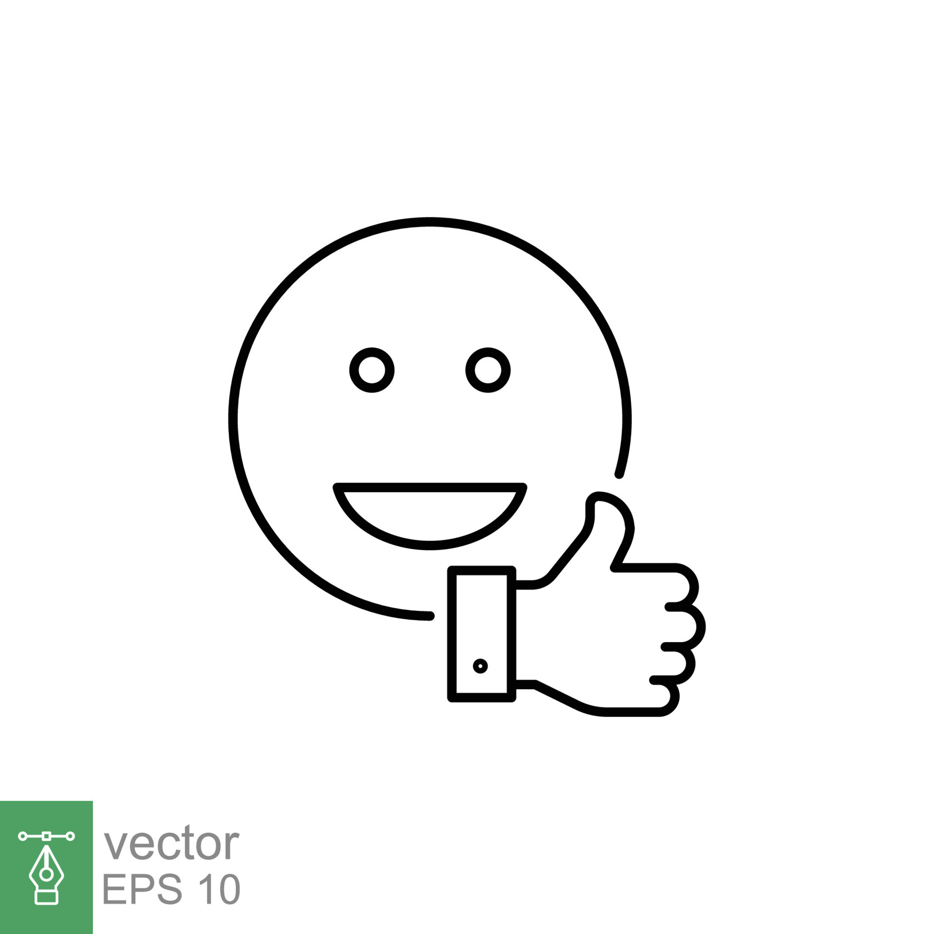 Black And White Smiley Face Thumbs Up