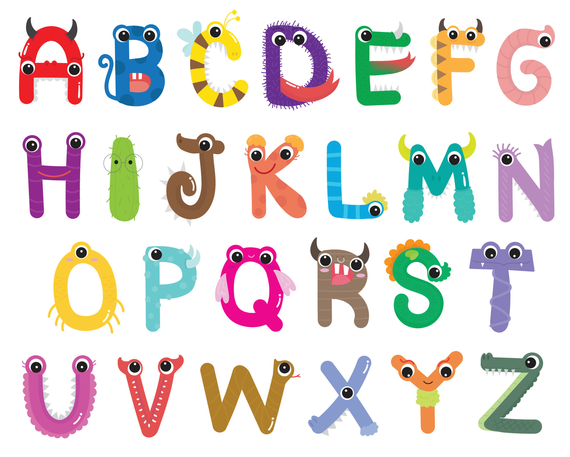 Alphabet Cute Monster Set. 21775854 Vector Art at Vecteezy