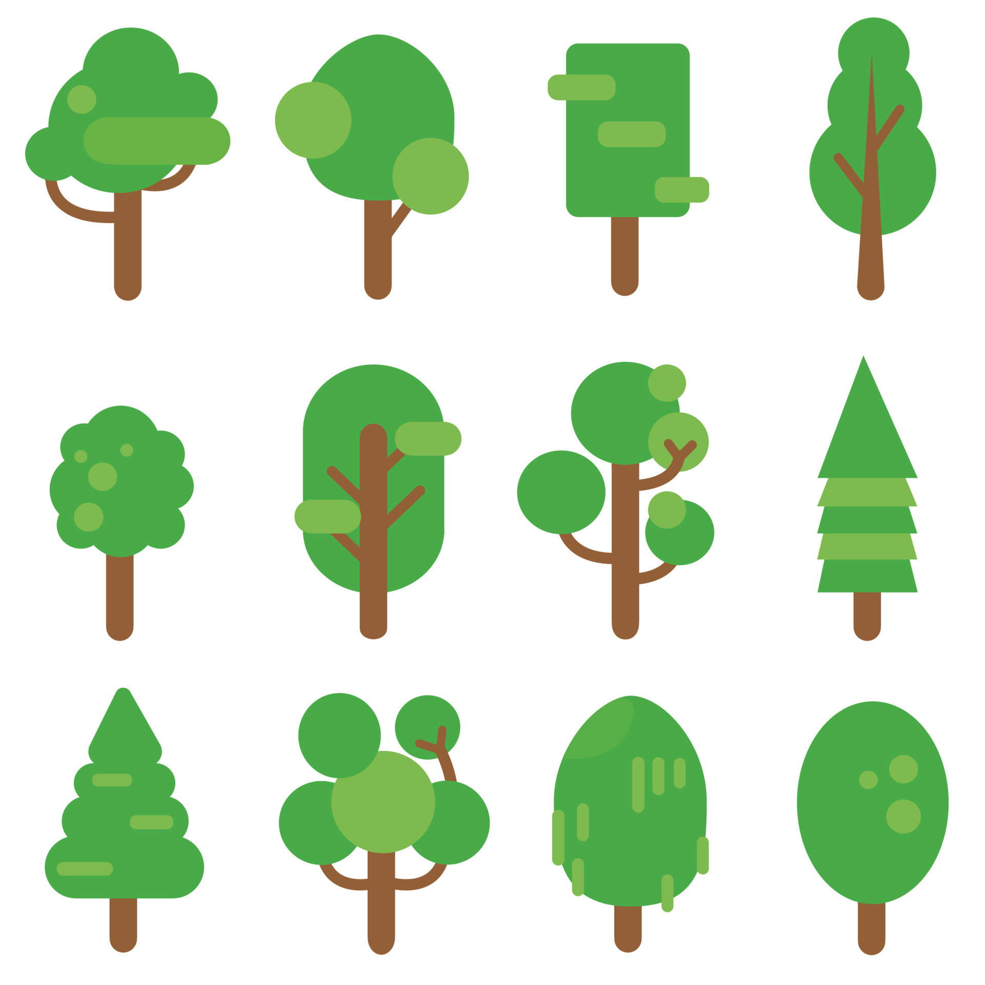 tree vector set. 21775872 Vector Art at Vecteezy