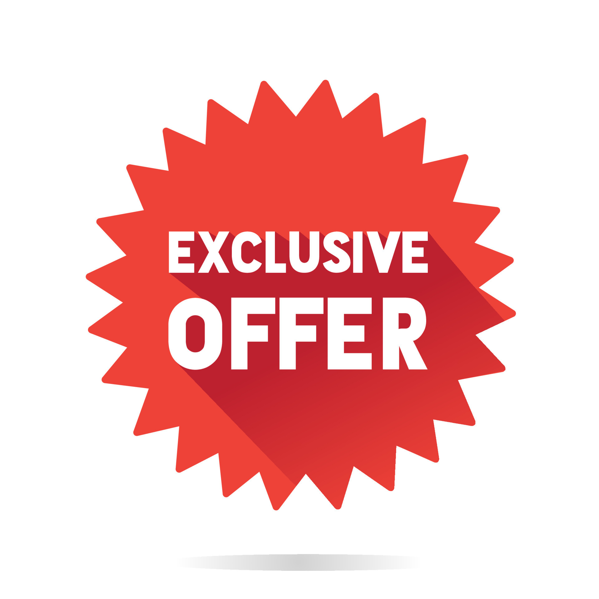 Exclusive offer banner sticker icon. Can be used for advertising, social media post, store badge ...