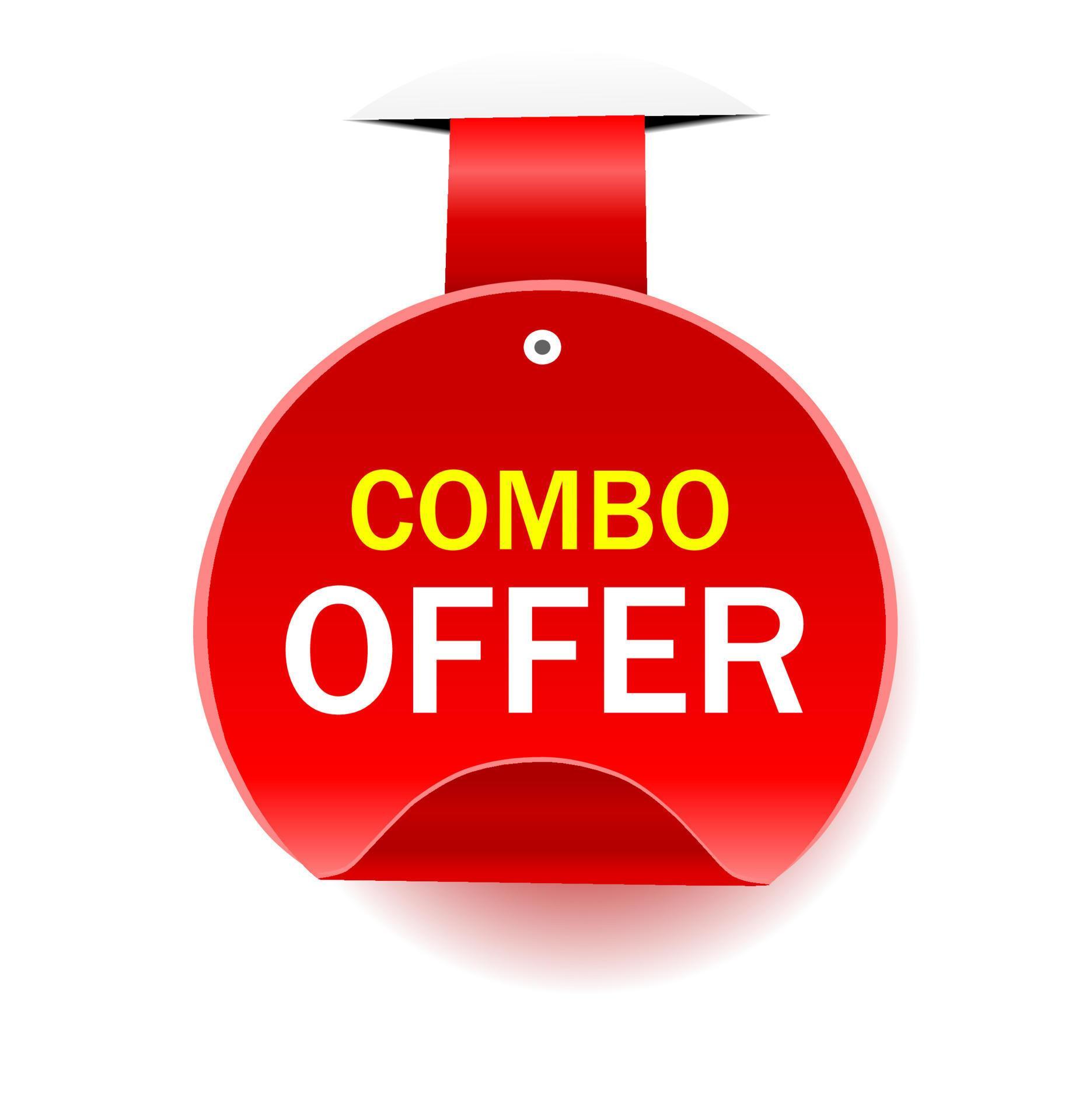Combo offer banner design vector icon. Template for retail promotion. Designed for your, social ...