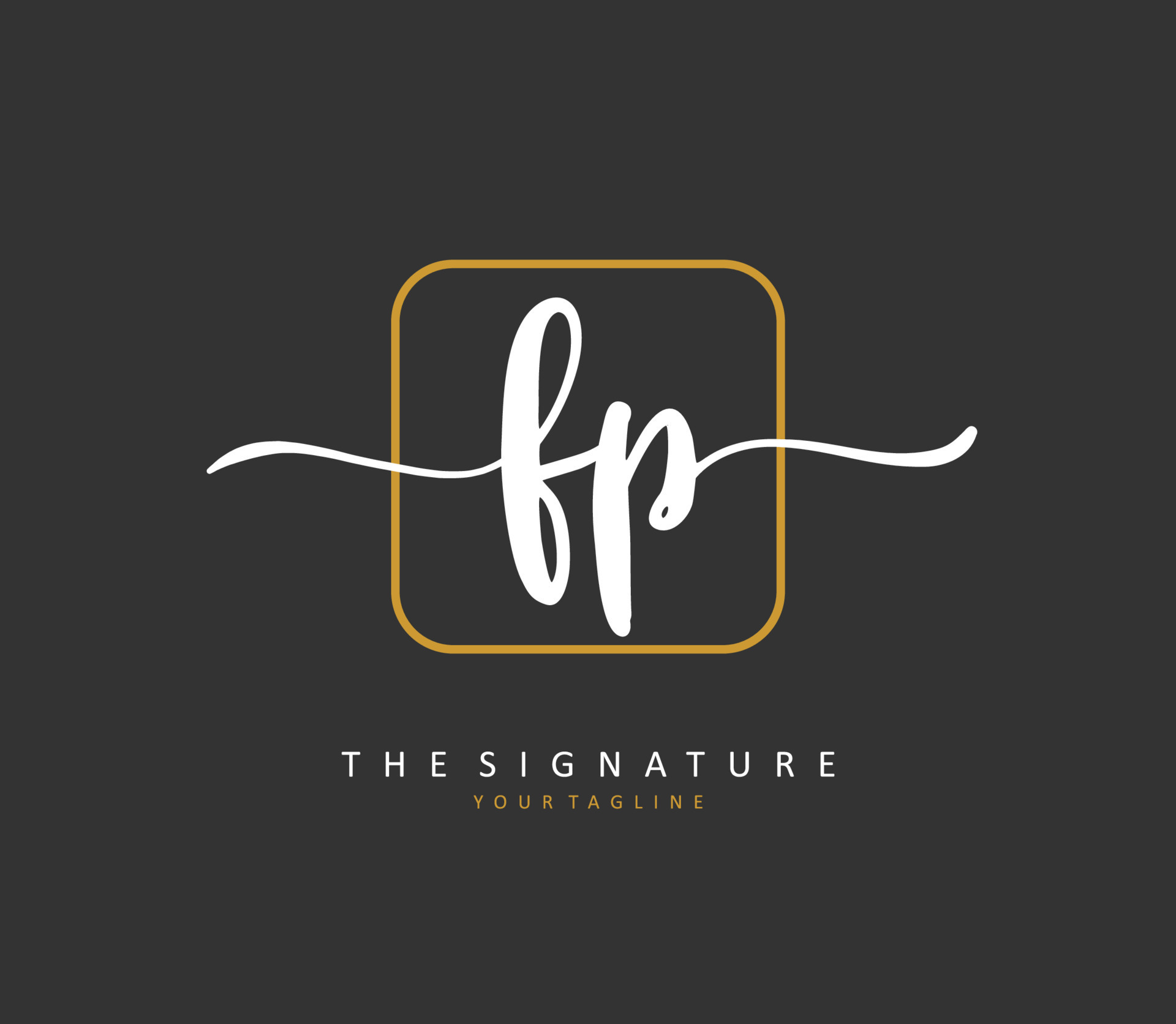 FP Initial letter handwriting and signature logo. A concept handwriting initial logo with ...