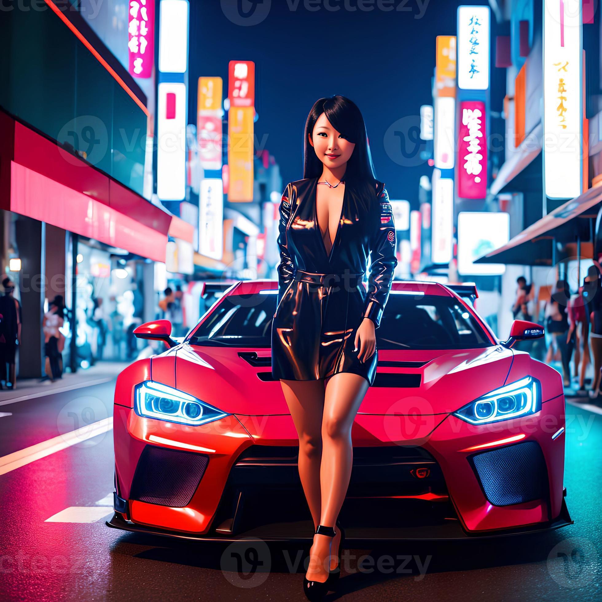 Japanese Woman And Cars