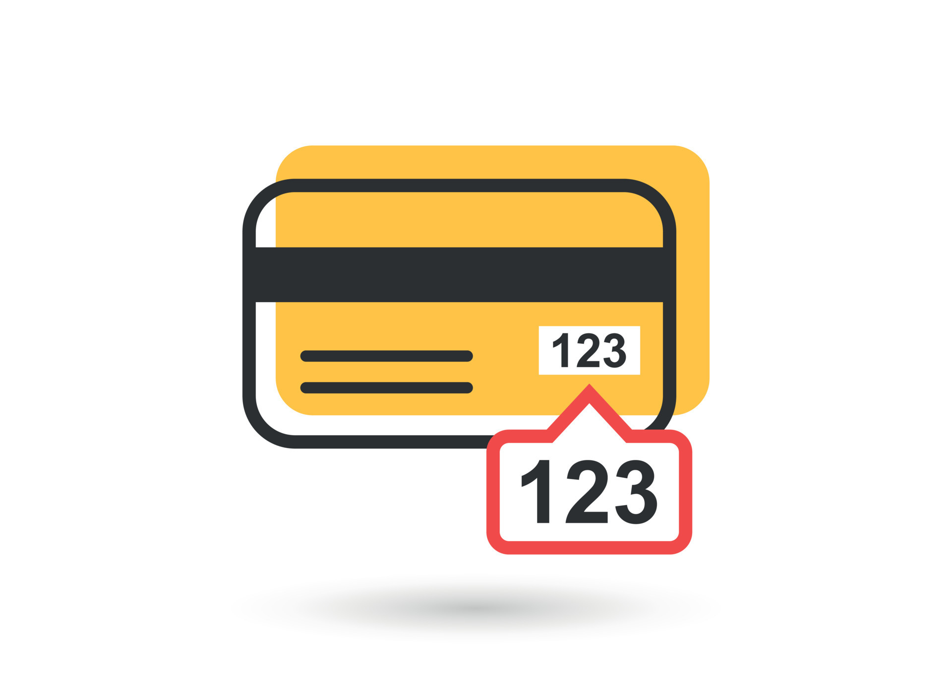 Credit Card Icon In Flat Style Cvv Verification Code Vector Illustration On Isolated Background