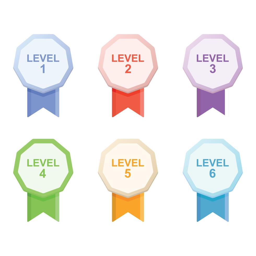 Level Up Badge Icon In Flat Style Medal For Achievement Vector Illustration On Isolated