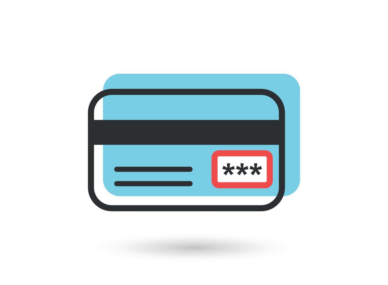Credit Card Icon In Flat Style Cvv Verification Code Vector Illustration On Isolated Background
