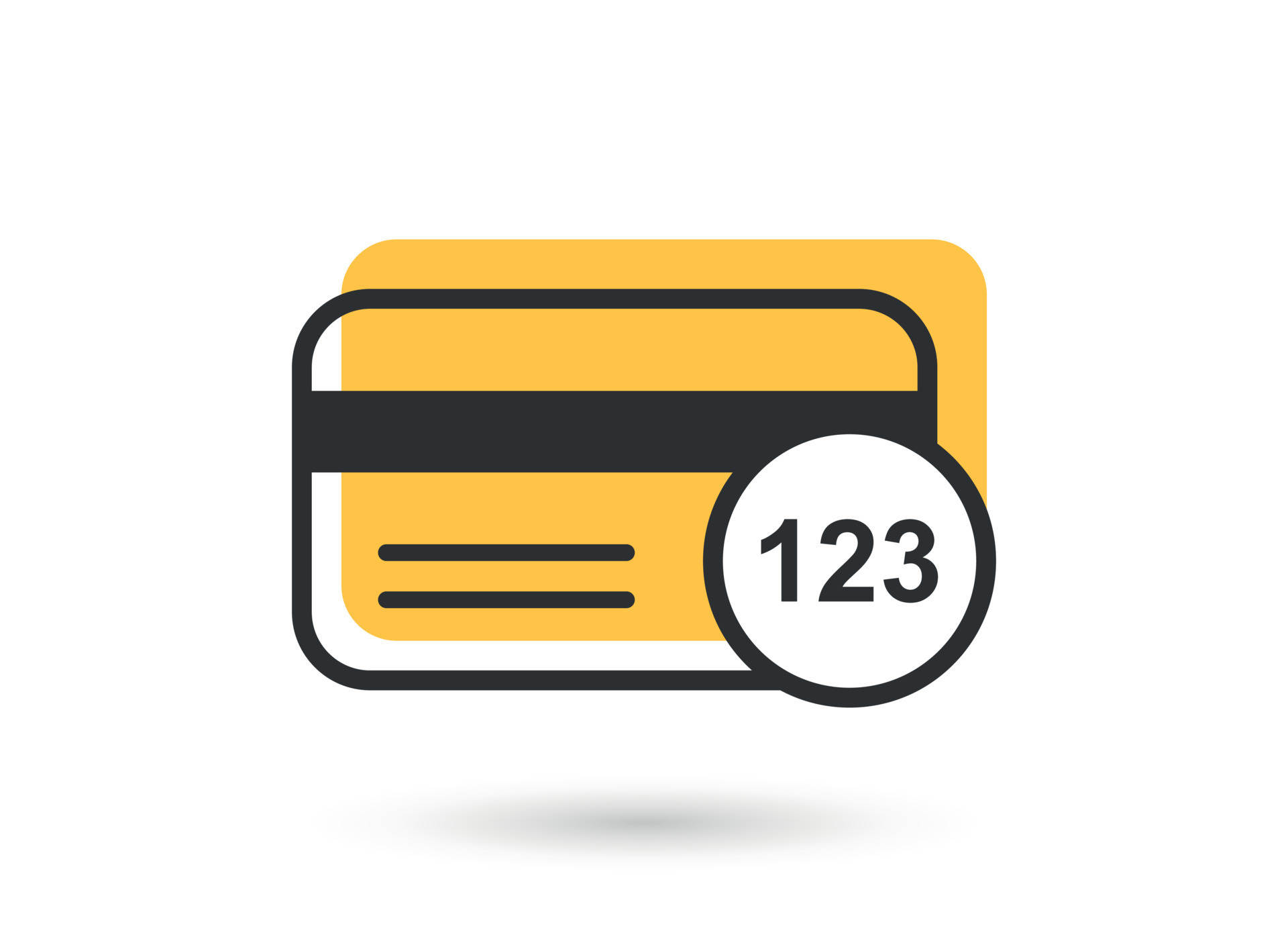 Credit Card Icon In Flat Style Cvv Verification Code Vector Illustration On Isolated Background
