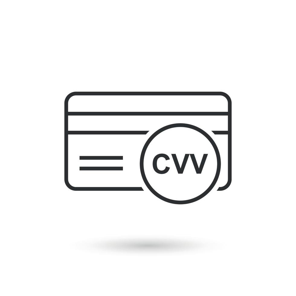 Credit Card Icon In Flat Style Cvv Verification Code Vector Illustration On Isolated Background