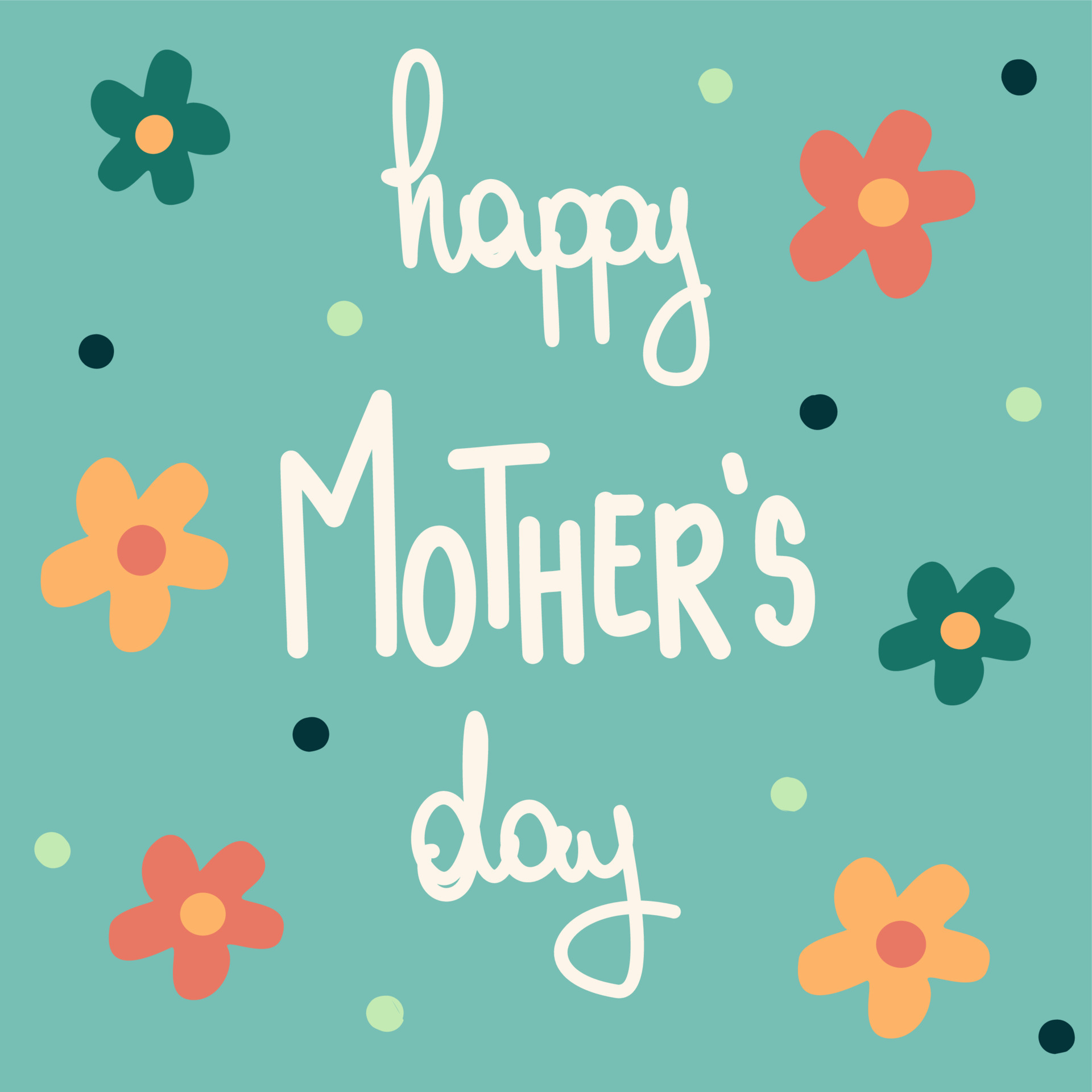 Happy Mothers Day Hand Drawn Lettering Vector Illustration 21787287
